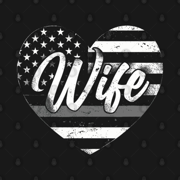 Correctional Officer Wife Heart Flag Thin Silver Line - Correctional ...