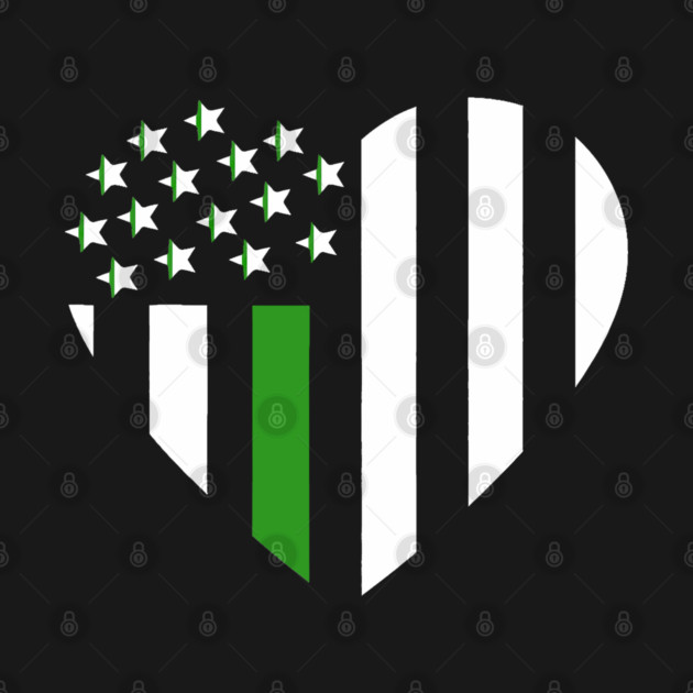 Love Border Patrol Agent Support US Flag Thin Green Line Heart - Border ...
