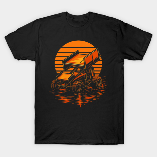 Racing Sunset Car – retro motorsport scene - Racing - T-Shirt | TeePublic