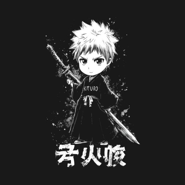 Chibi Samurai Kituro Ink Sketch Art - Chibi Samurai - T-Shirt | TeePublic