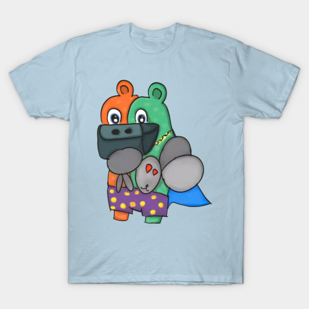 Two-colored power bear - Cartoon Hero - T-Shirt | TeePublic