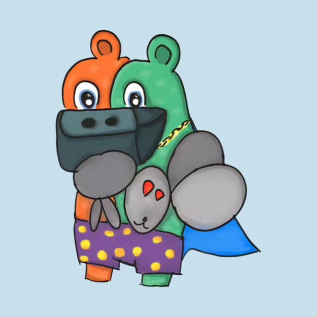 Two-colored power bear - Cartoon Hero - T-Shirt | TeePublic