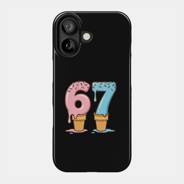 Six Seven Ice Cream Dripping Slang Meme Brainrot Sprinkles Number 67 ...
