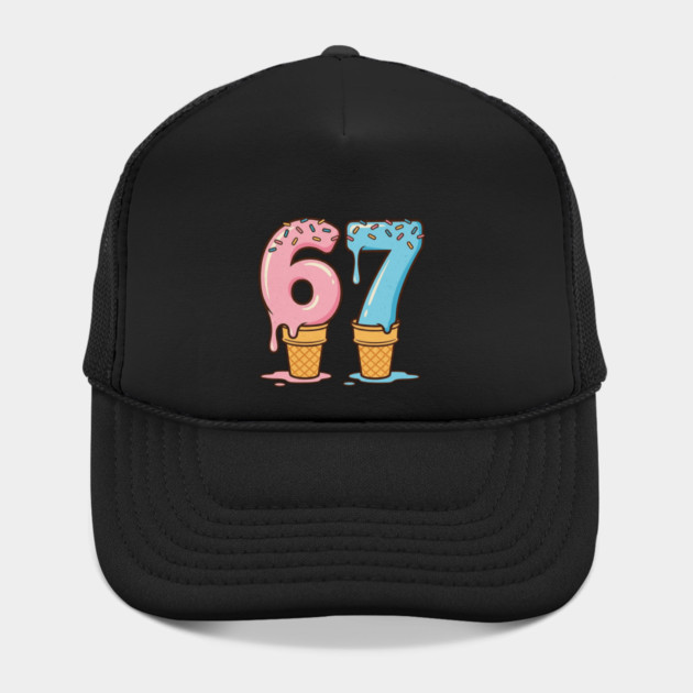 Six Seven Ice Cream Dripping Slang Meme Brainrot Sprinkles Number 67 ...