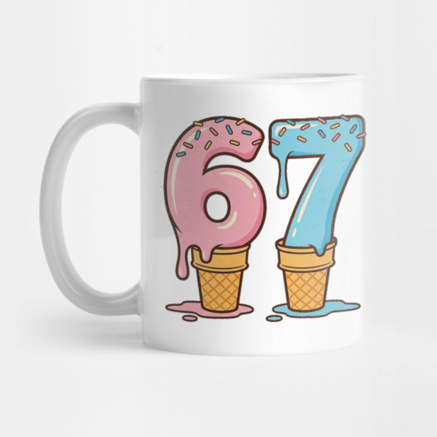 Six Seven Ice Cream Dripping Slang Meme Brainrot Sprinkles Number 67 ...