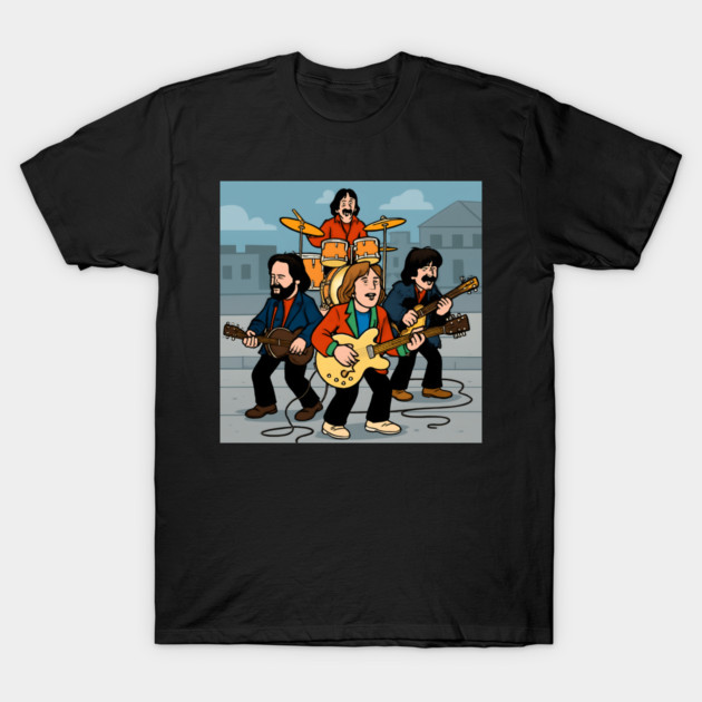 Cartoon B.Eat.Les Roof Concert Jam - Cartoon Band Rooftop - T-Shirt ...