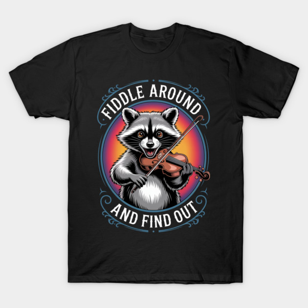 Fiddle Playing Raccoon Funny Threat Design - Funny Raccoon Art - T ...