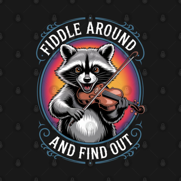 Fiddle Playing Raccoon Funny Threat Design - Funny Raccoon Art - T ...