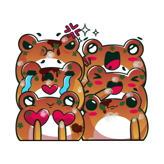 Messy Frog Takoyaki Party - Kawaii Chaos Crew - Funny Frog - T-Shirt ...