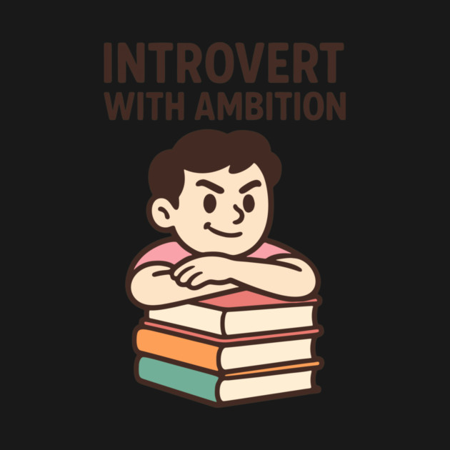 Introvert With Ambition – Bookworm Character Art - Books - T-Shirt ...