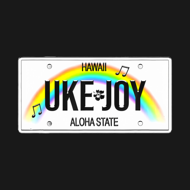 Hawaii Rainbow License Plate Uke Joy Notes Hibiscus - Hawaiian Ukulele ...
