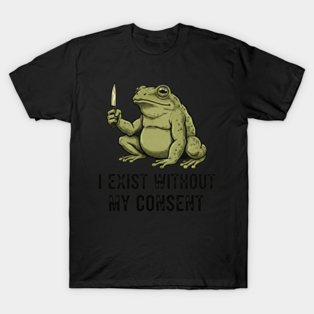 Frog With Knife – meme angry cute - Frog - T-Shirt | TeePublic