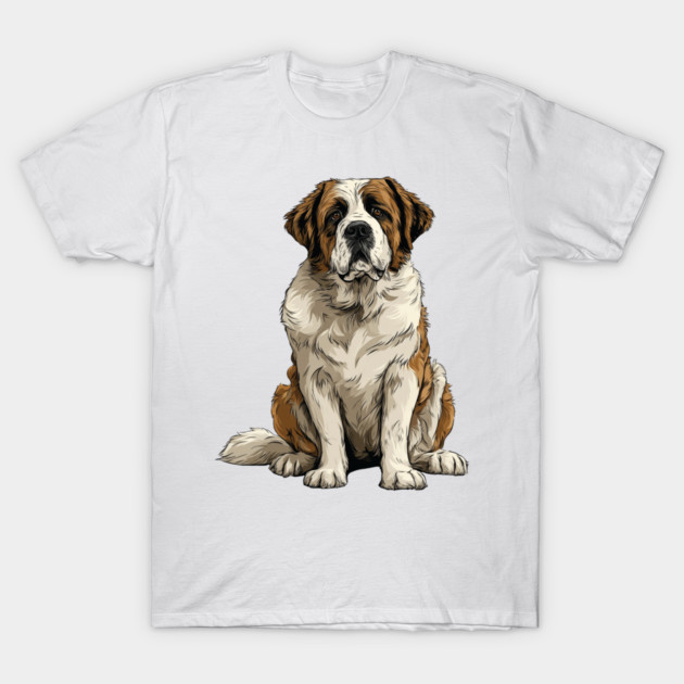 Red and White St Bernard Dog Illustration - Red And White St Bernard ...