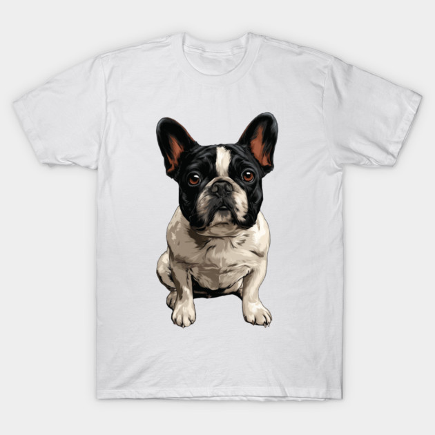 Black and White Piebald French Bulldog Dog Illustration - Piebald ...