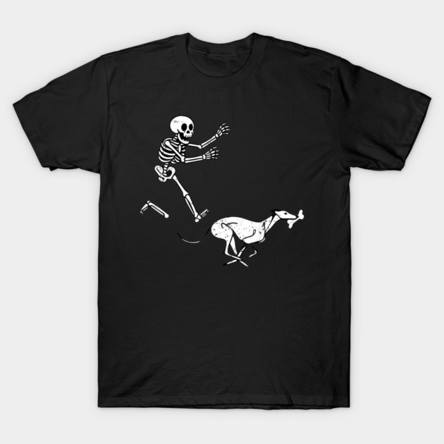 Greyhound Running Skeleton Halloween - Funny Meme Skeleton - T-Shirt ...