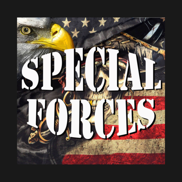 Special Forces white text - Military - T-Shirt | TeePublic