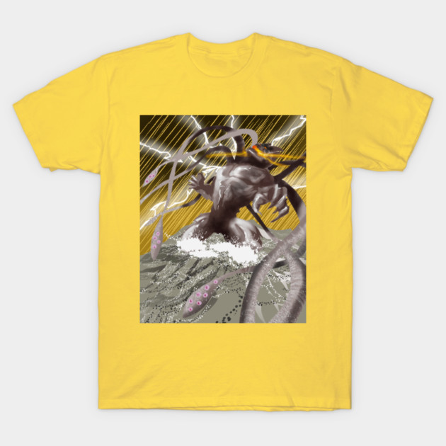 Kraken on Yellow - Kraken - T-Shirt | TeePublic
