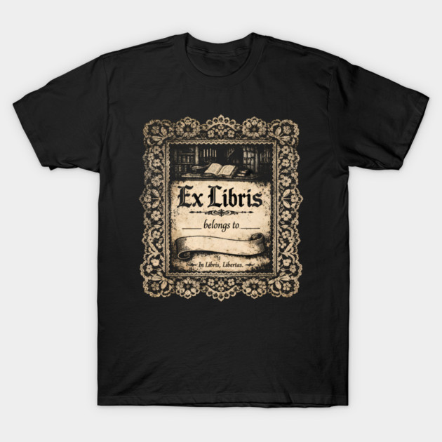 Ex Libris Belongs To – Vintage Library - Gothic - T-Shirt | TeePublic