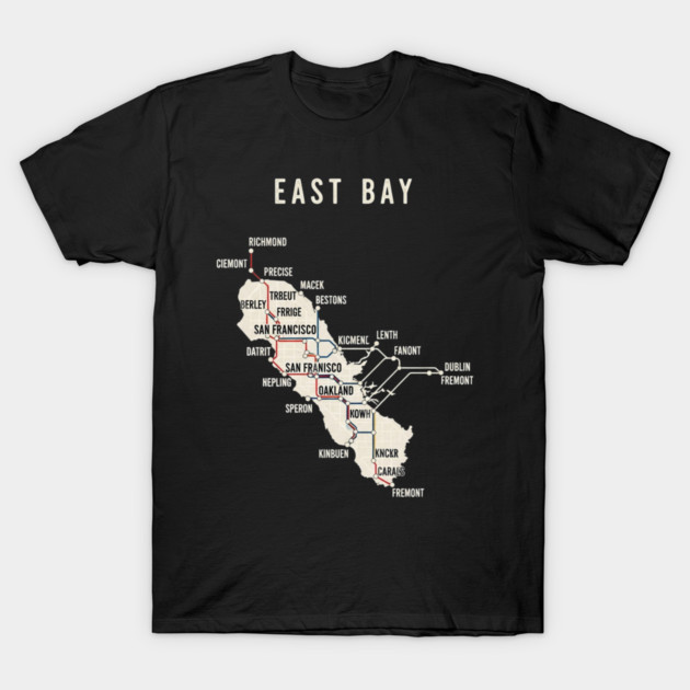 East Bay Subway Map - East Bay Subway Map - T-Shirt | TeePublic