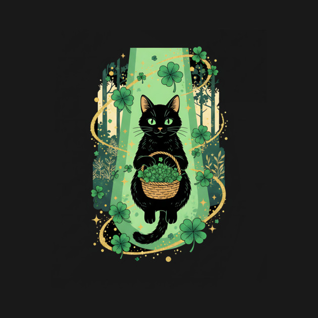 Lucky Japanese Floating Cat St Patrick Magic - Japanese Cat - T-Shirt ...