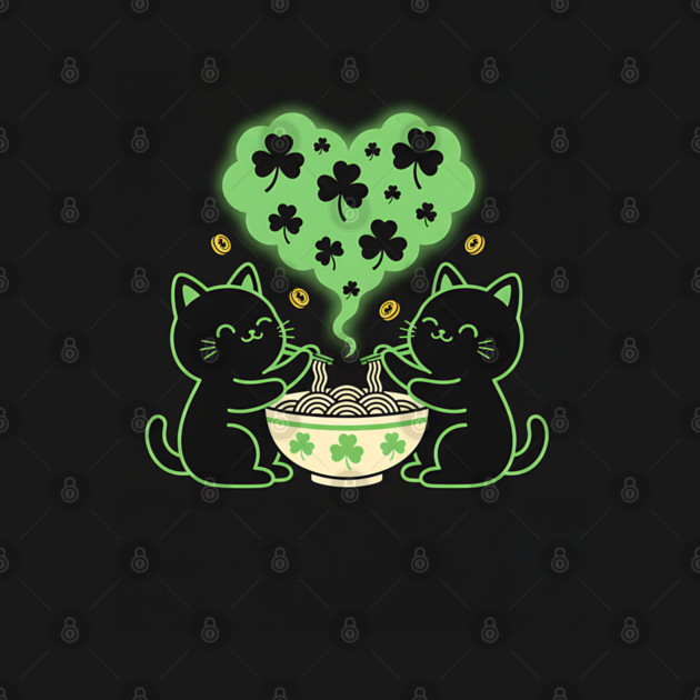 Lucky Ramen Cats - Japanese Cat - T-Shirt | TeePublic
