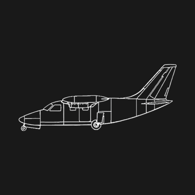 MU Two Twin Turbine Aircraft Technical Aviation Line Art Design ...