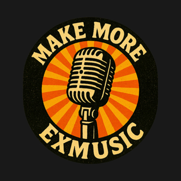 Make More ExMusic – Retro Microphone Poster - Music - T-Shirt | TeePublic