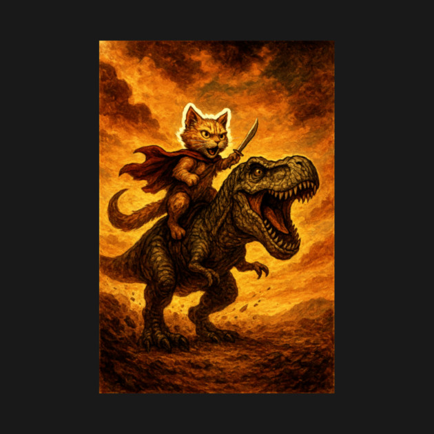 Fire Wizard Cat – Fantasy Magic Illustration - Fantasy - T-Shirt ...