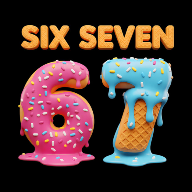 Six Seven 67 Number Ice Cream Drip Gen Alpha Slang - Gen Alpha Meme ...