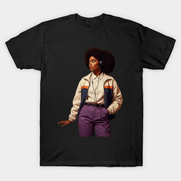 80s Style Afro Girl - 80s Style Afro Girl - T-Shirt | TeePublic