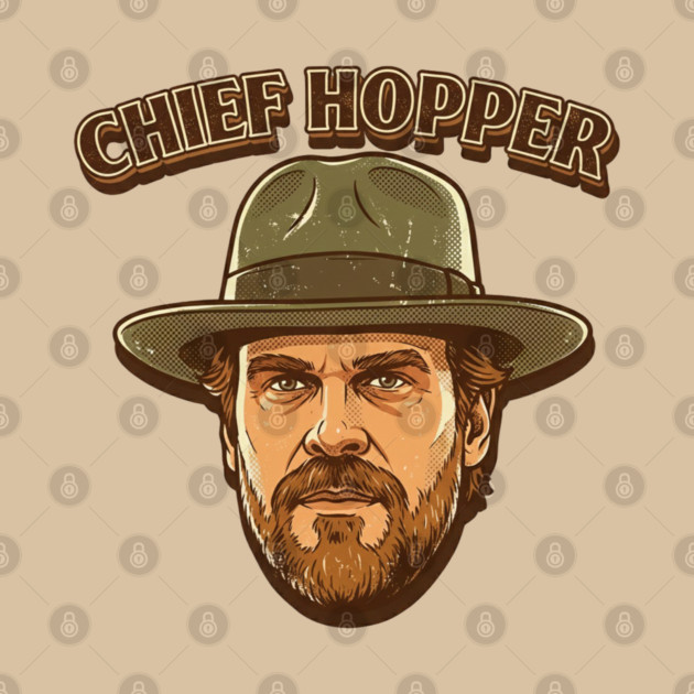 chief hopper vintage - Chief Hopper - T-Shirt | TeePublic