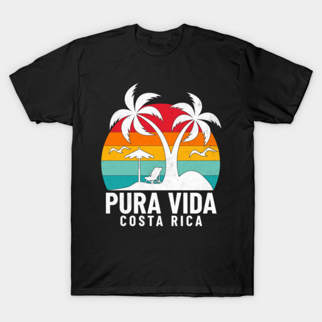 Pura Vida Beach Costa Rica Vintage Family Vacation Tropical T-Shirt ...