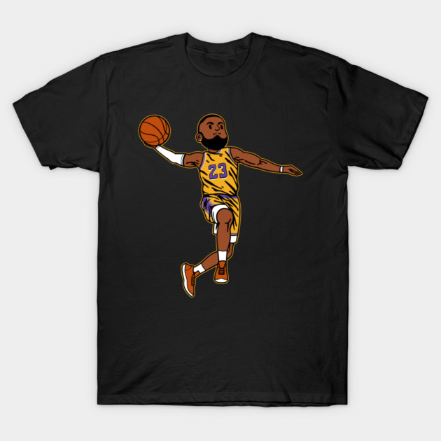 lebron james dunk cartoon - Lebron James - T-Shirt | TeePublic