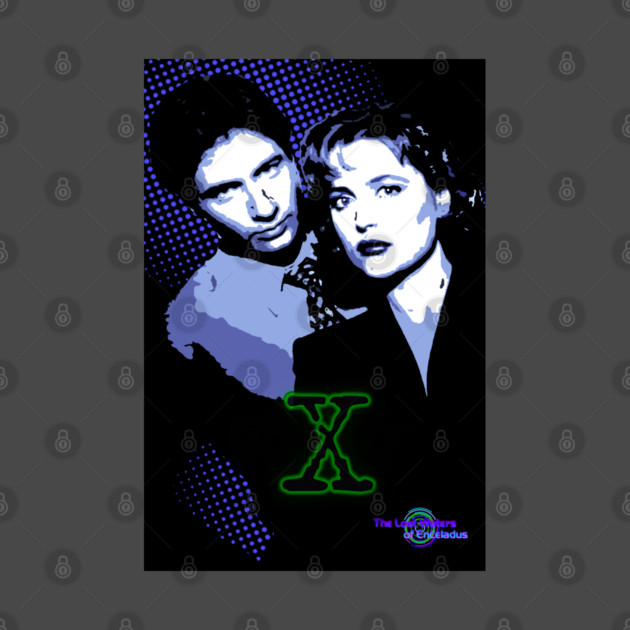 Mulder & Scully Block benday dots - 90s Tv Show - T-Shirt | TeePublic