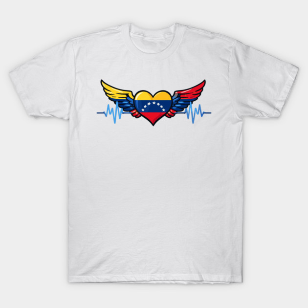 Retro Venezuela Flag Strong 2026 - Venezuela Flag Heartbeat - T-Shirt ...