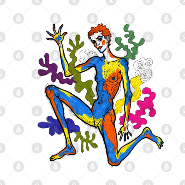 Nervous Line Portrait Chaos - Abstract Portrait Art - T-Shirt | TeePublic