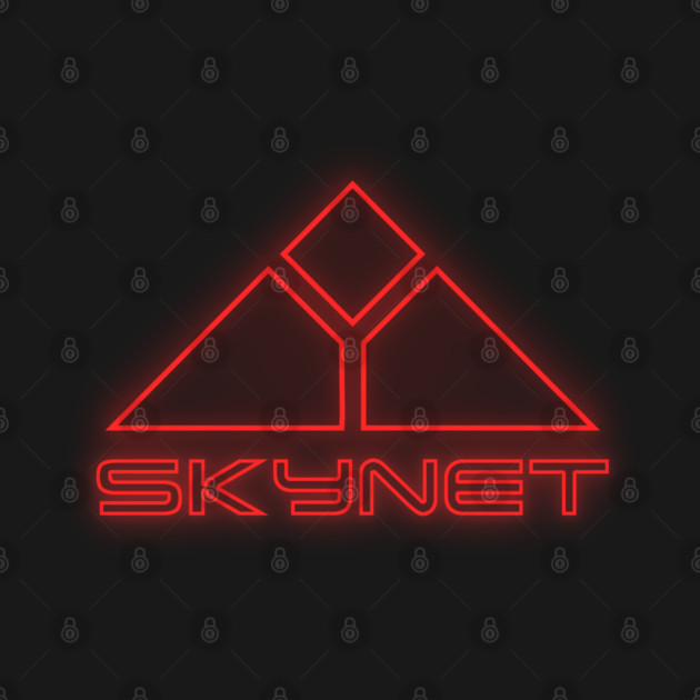 Terminator Skynet 80s Red Neon Logo - Terminator - T-Shirt | TeePublic