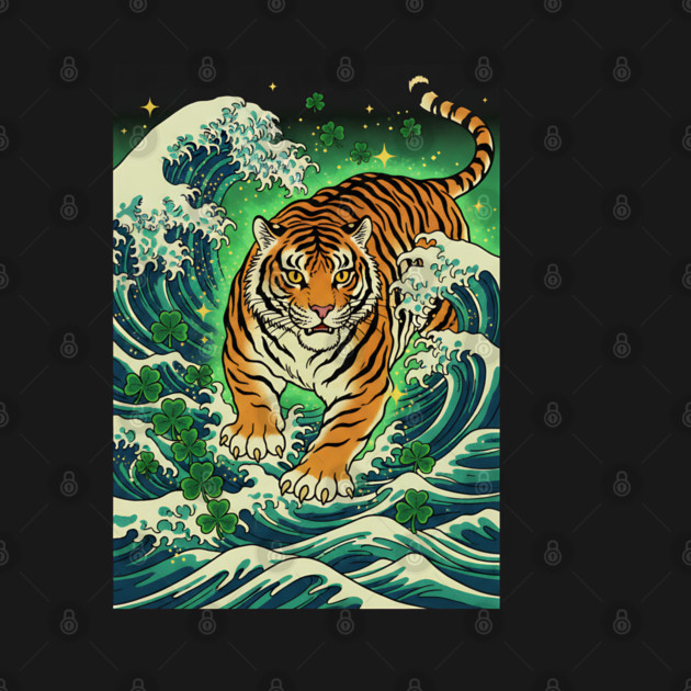 Lucky Wave Tiger Cat - Japanese Cat - T-Shirt | TeePublic