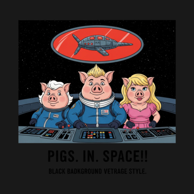 Pigs In Space Rocket - Pigs In Space Rocket - T-Shirt | TeePublic