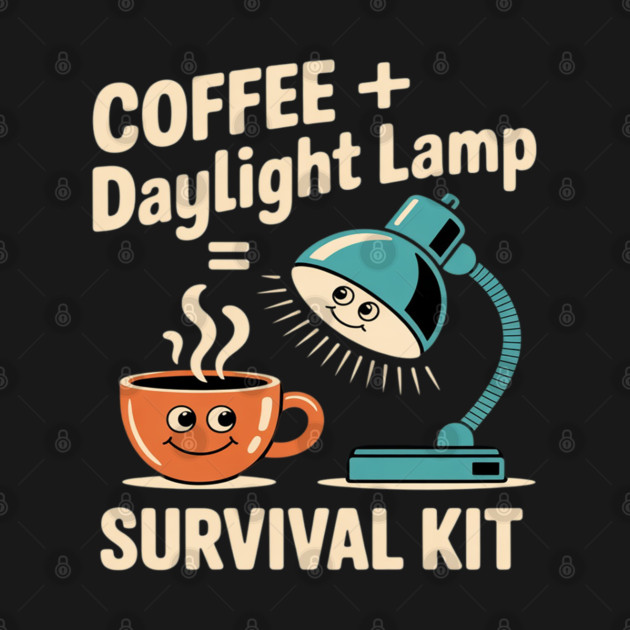 Coffee + Daylight Lamp - Coffee Daylight Lamp - T-Shirt | TeePublic