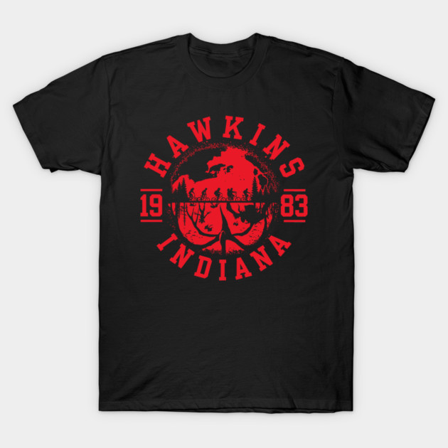 Hawkins 1983 Indiana Upside Down - Hawkins Indiana - T-Shirt | TeePublic
