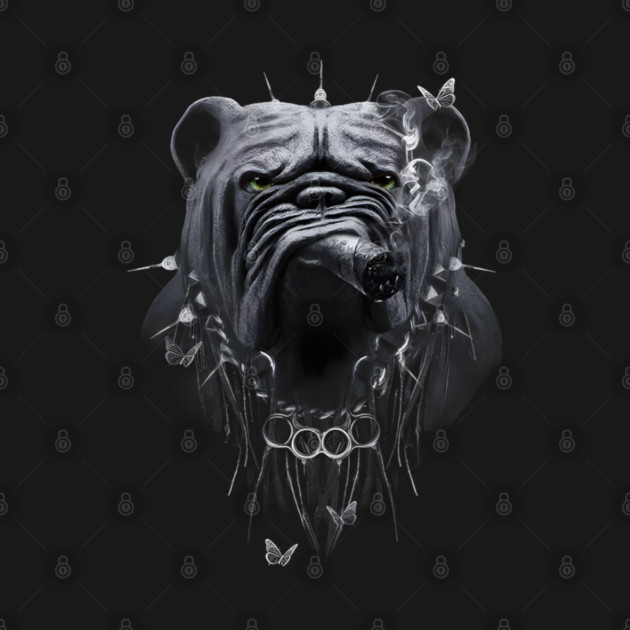 Badass Bulldog Boss - Gangster Dog with Cigar & Brass Knuckles ...