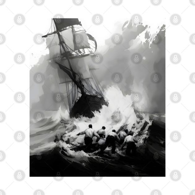 Lost at Sea: Descent into Lawless Waters - Sinking Ship - T-Shirt ...