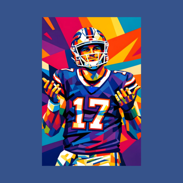 Josh Allen Flipping design pop art - Josh Allen Buffalo Bills - T-Shirt ...