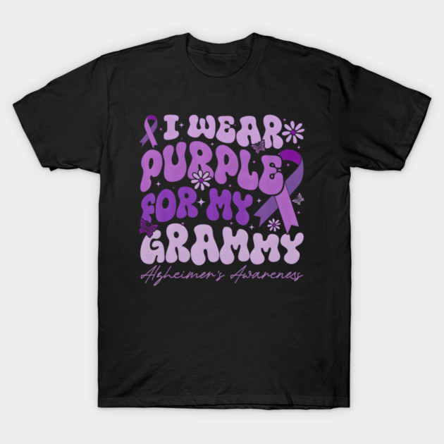 Purple For My Grammy Detia Alzheimer'S - Purple Awareness Ribbon - T ...
