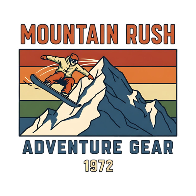 Mountain Rush Snowboarder - Snowboarding - T-Shirt | TeePublic