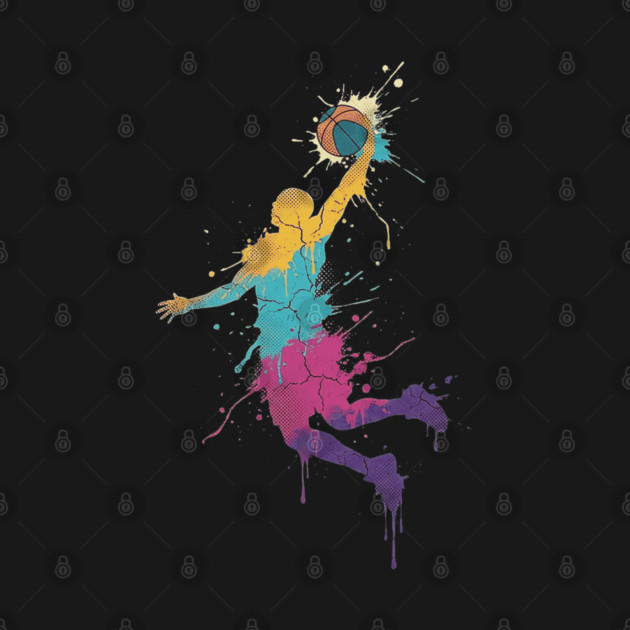 Michael Jordan Slam Dunk Colorful Splatter Art Basketball Legend Art ...