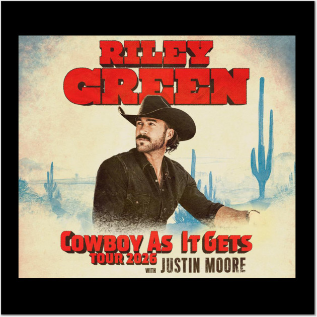 Riley Green Cowboy As It gets Tour 2026 Tour Graphic - Riley Green ...