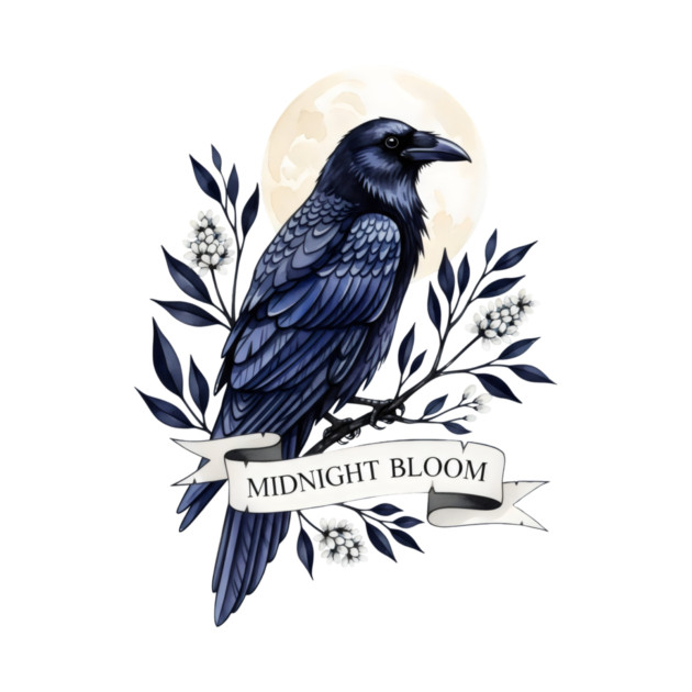 Midnight Bloom Raven Gothic – Edgar Allan Poe Bird Nevermore Occult ...