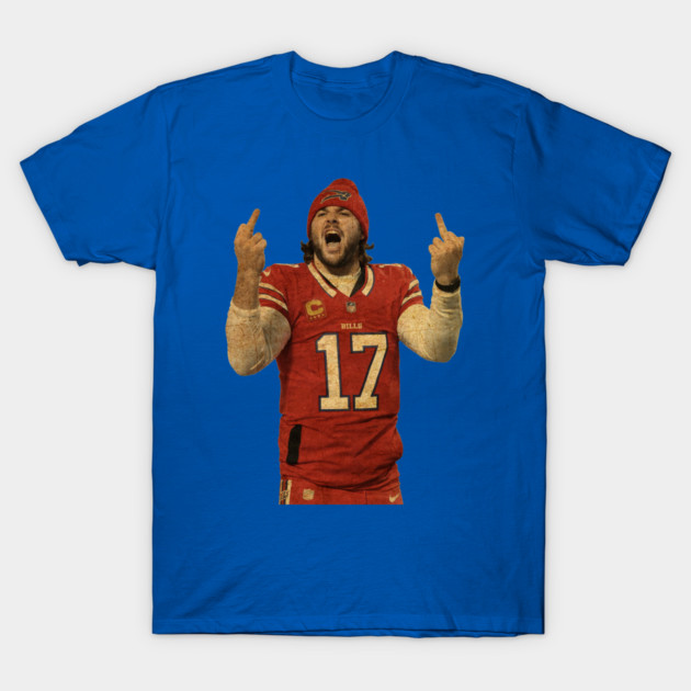 Josh Allen Midle Finger Red Jersey - Josh Allen - T-Shirt | TeePublic